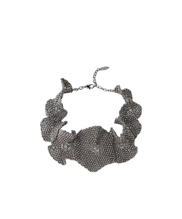 Brunello Cucinelli Sculptural Flower Choker - Lignite Ash