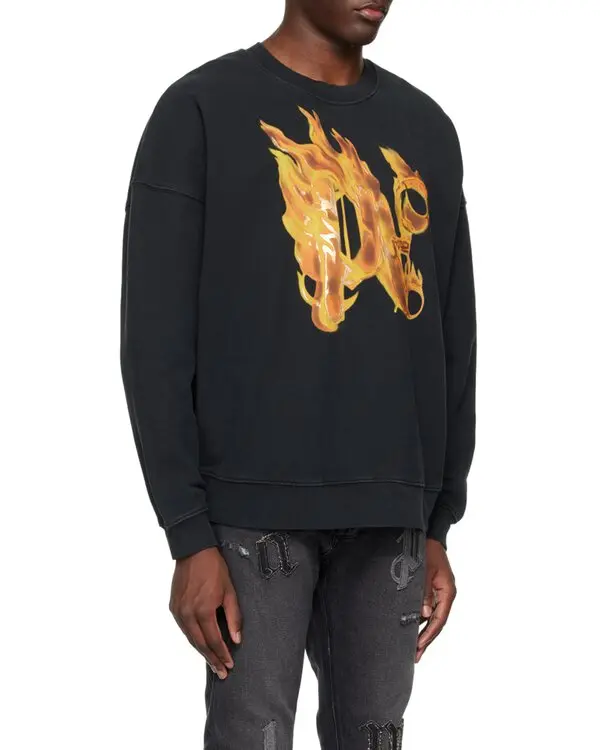 Palm Angels Logo Print Crewneck Sweatshirt