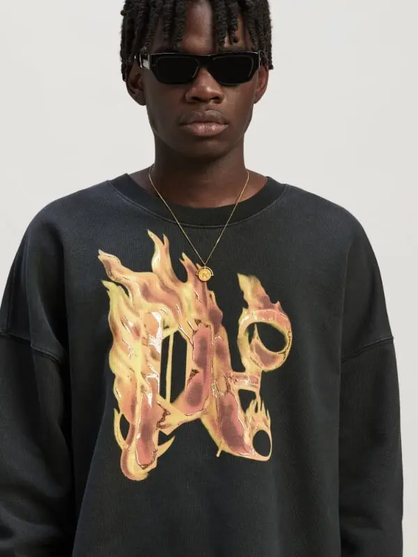 Palm Angels Logo Print Crewneck Sweatshirt