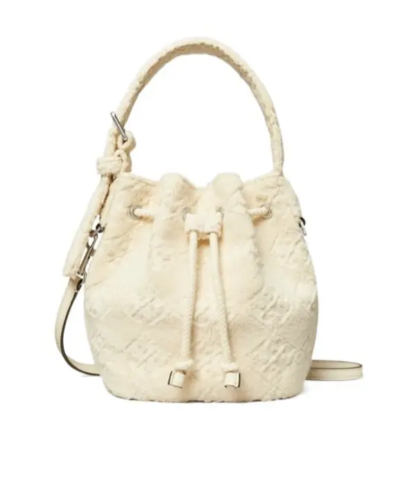 Tory Burch Cotton-blend Bucket Bag - Pearl