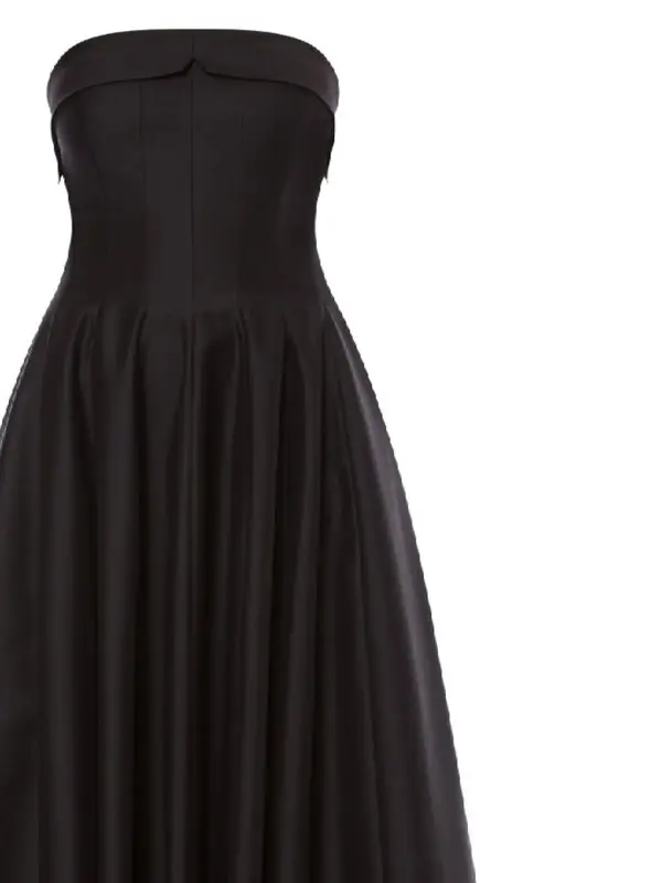 Alberta Ferretti Sleeveless Tube Top Dress With Pleated Details