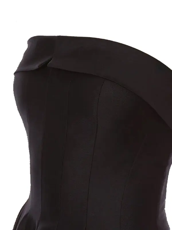Alberta Ferretti Sleeveless Tube Top Dress With Pleated Details
