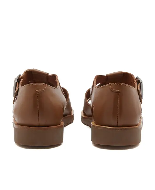 Paraboot Leather Sandals With Buckle Detail - Brown