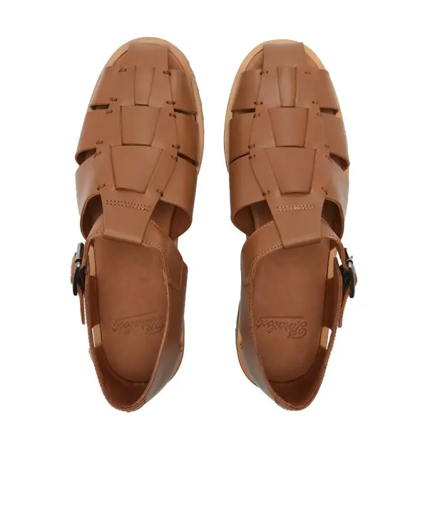Paraboot Leather Sandals With Buckle Detail - Brown