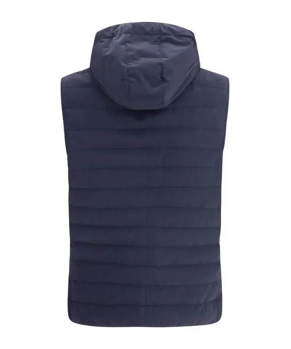 Brunello Cucinelli Quilted Hooded Gilet - Black