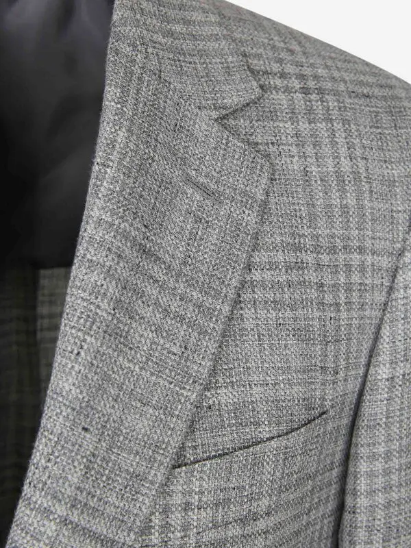 Canali American Straight Check Blazer - Gray