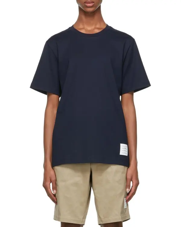 Thom Browne Logo Patch Crewneck T-shirt