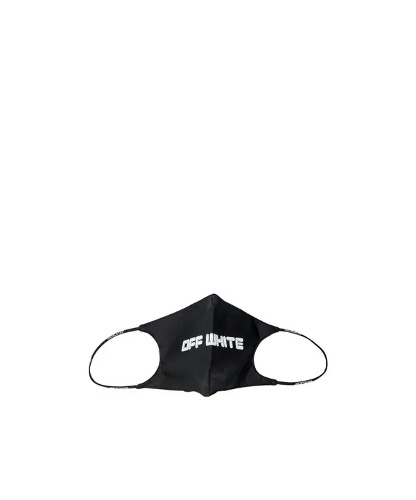 Off-White Face Mask With Printed Logo - Black