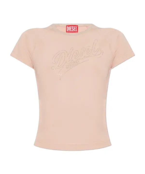 DIESEL® T-vincie Rhinestone-embellished T-shirt - Pink
