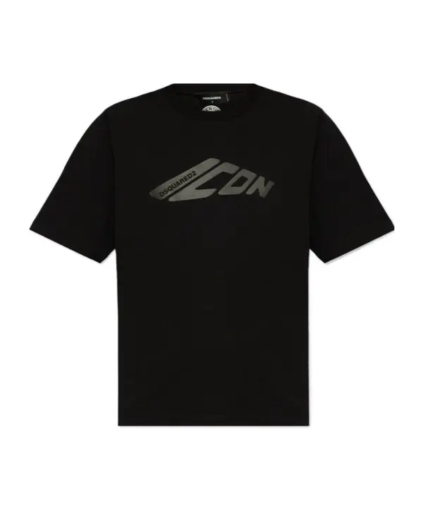 Dsquared2 Logo Printed Crewneck T-shirt - Black