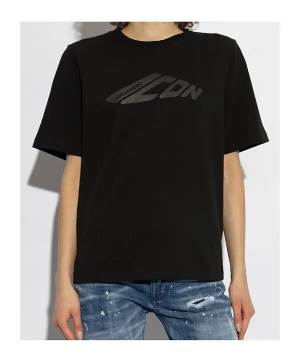 Dsquared2 Logo Printed Crewneck T-shirt - Black