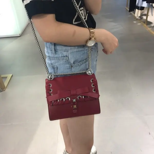 Fendi Kan I Bowknot Calfskin Shoulder Bag