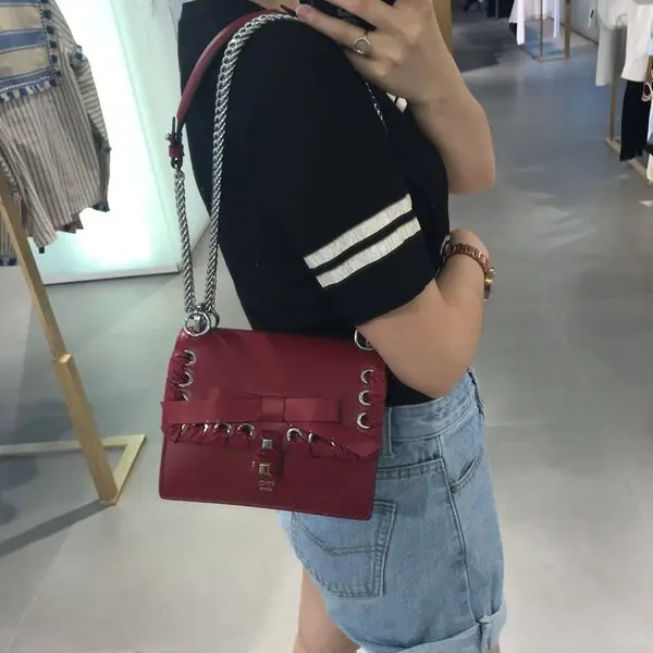 Fendi Kan I Bowknot Calfskin Shoulder Bag