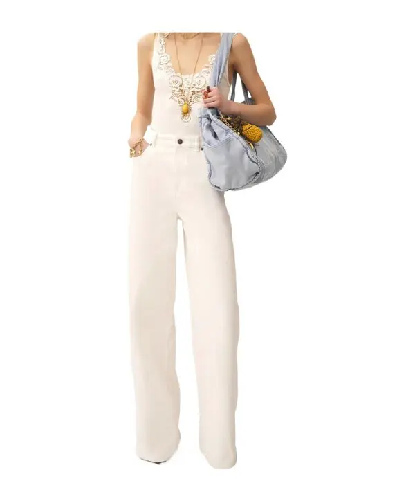 Chloé Logo Patch Wide-leg Jeans