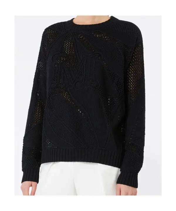 Max Mara Openwork Sweater - Black