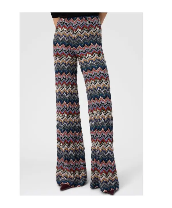 Missoni Zigzag Wide-leg Trousers - Gray
