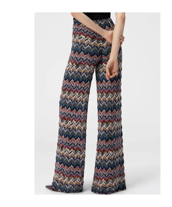 Missoni Zigzag Wide-leg Trousers - Gray