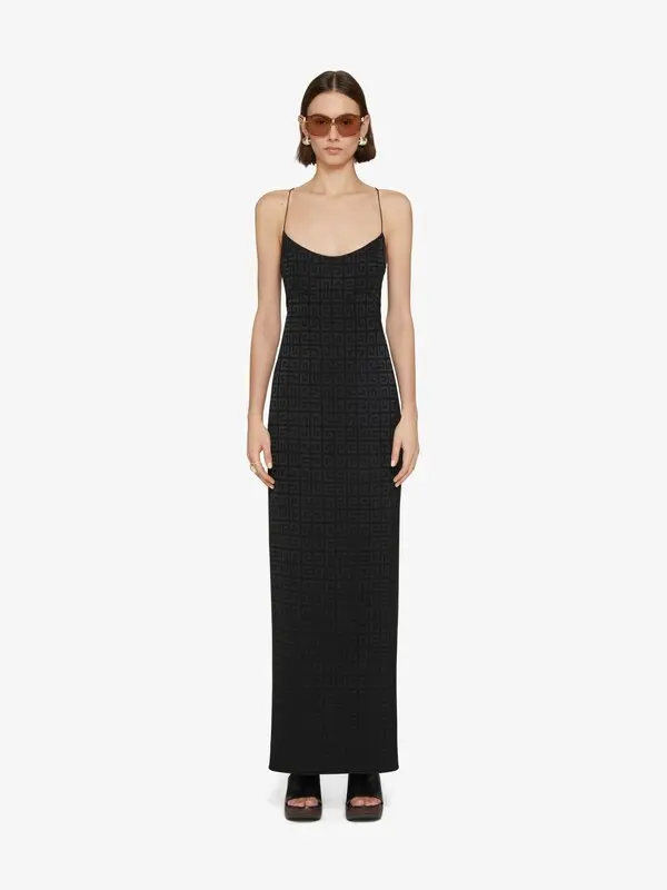 Givenchy 4g Jacquard Spaghetti Strap Maxi Dress