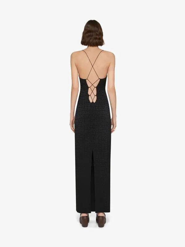 Givenchy 4g Jacquard Spaghetti Strap Maxi Dress