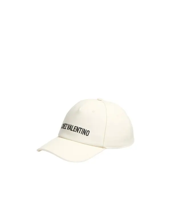 Valentino Garavani Logo Embroidered Baseball Cap - Ivory White/black