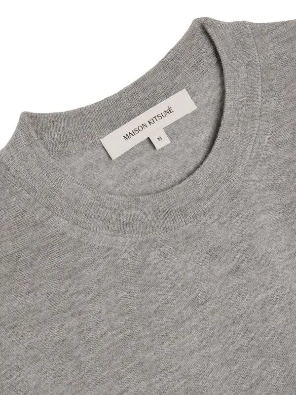 Maison Kitsuné Baby Fox Patch Crewneck Jumper - Gray