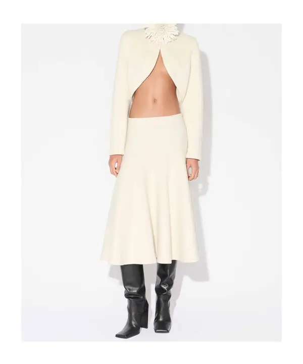 Alaïa Knit Flare Skirt - White