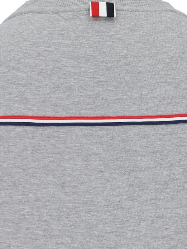 Thom Browne Stripe Detailed Crewneck T-shirt - Light Gray