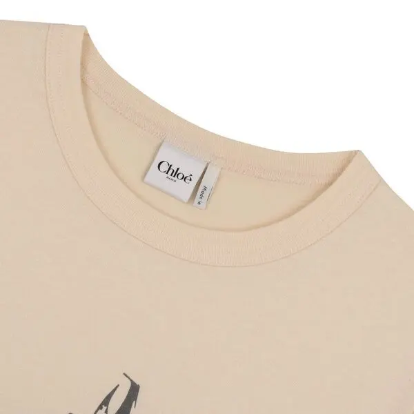 Chloé Logo And Pineapple Print Crewneck T-shirt - Tender Peach