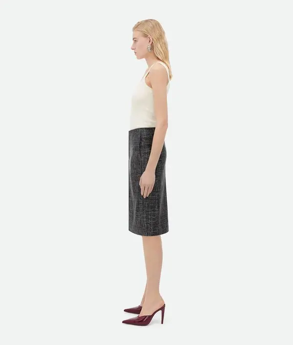 Bottega Veneta Printed Leather Midi Skirt
