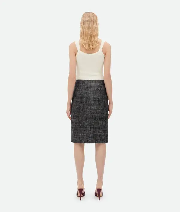 Bottega Veneta Printed Leather Midi Skirt