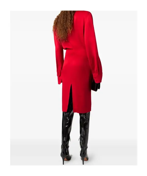 Stella McCartney Cowl Neck Long Sleeve Midi Dress