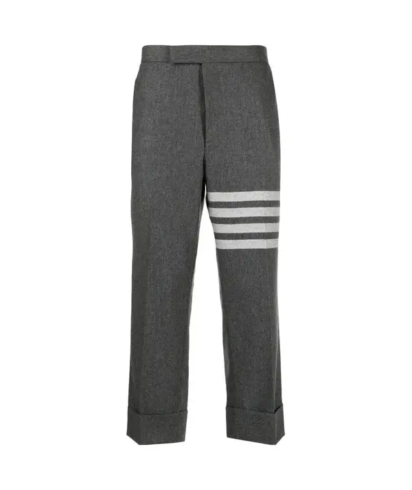 Thom Browne 4-bar Stripe Detailed Flannel Trousers