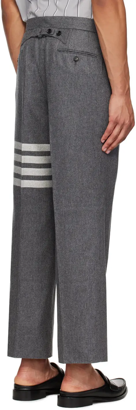 Thom Browne 4-bar Stripe Detailed Flannel Trousers