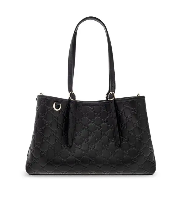 Gucci Gg Emblem Shoulder Bag - Black