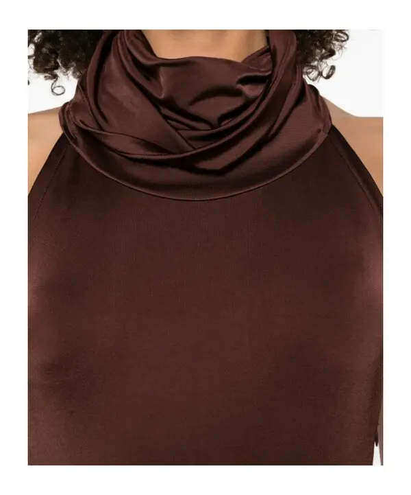 Victoria Beckham High-neck Sleeveless Fitted Bodice Flared Skirt Dress