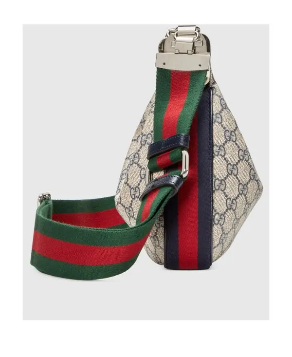 Gucci Attache Monogram Print Small Shoulder Bag - Gray