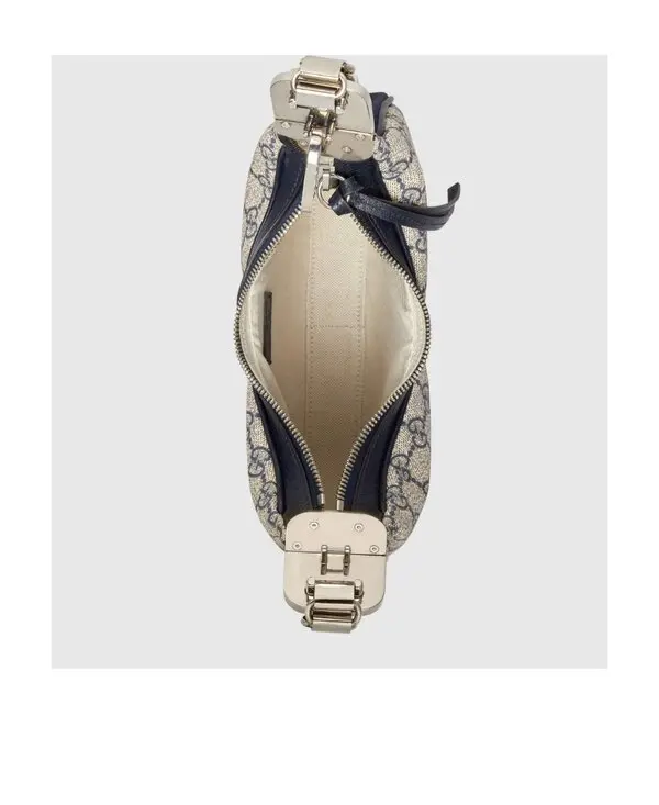 Gucci Attache Monogram Print Small Shoulder Bag - Gray
