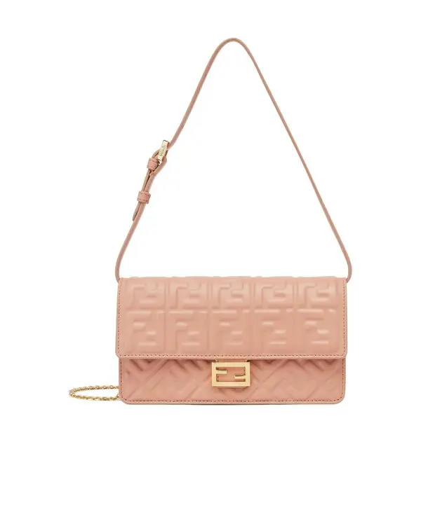Fendi Baguette On Chain Wallet - Pink