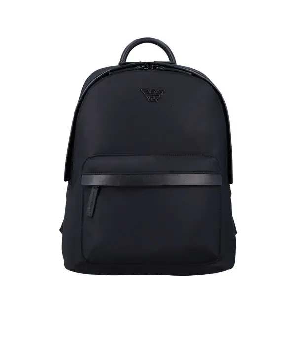 Emporio Armani Logo Plaque Backpack - Black