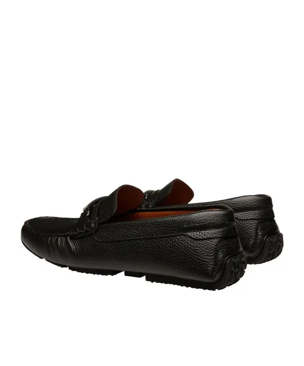 Bally Pilot Driver Loafers In Grained Leather - Black