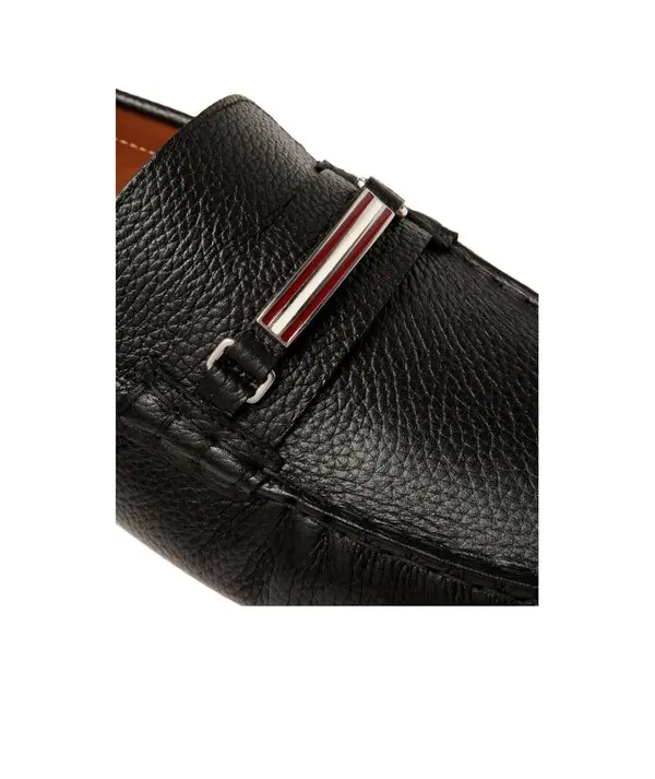 Bally Pilot Driver Loafers In Grained Leather - Black