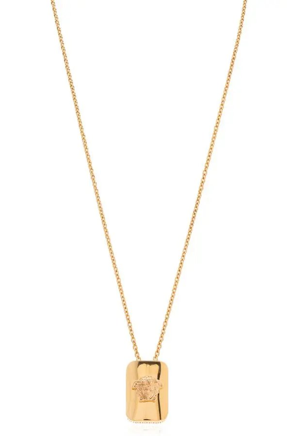 Versace Medusa Head Pendant Necklace - Yellow