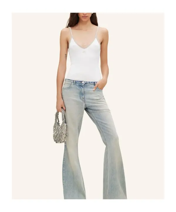 COURREGES V-neck Logo Tank Top