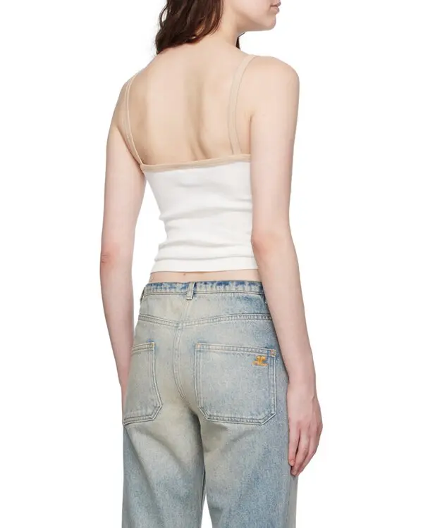 COURREGES V-neck Logo Tank Top
