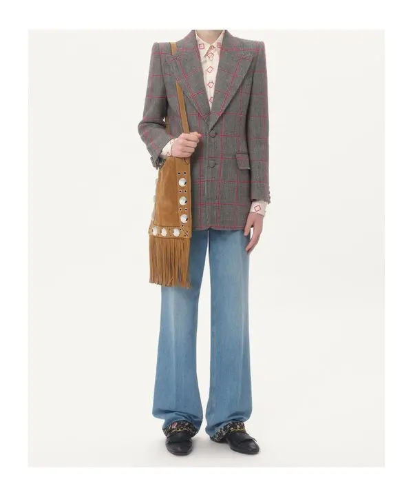 Valentino Garavani Floral Trim Straight Leg Jeans