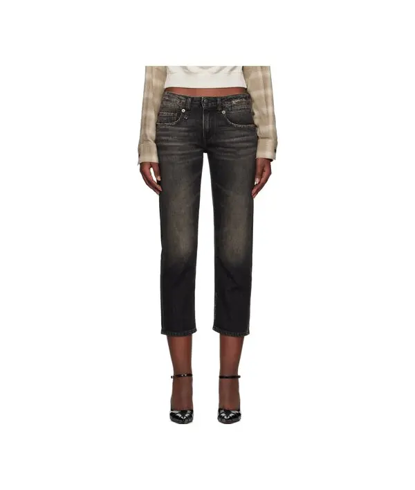 R13 Distressed Straight-leg Jeans
