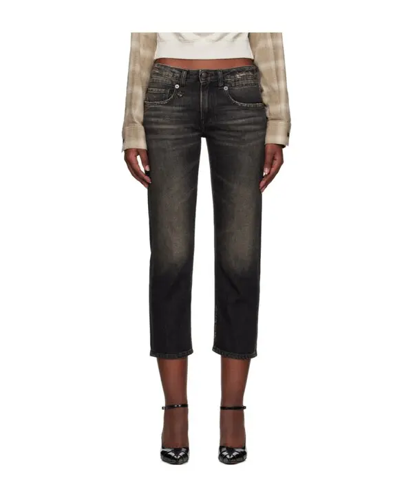 R13 Distressed Straight-leg Jeans - Black
