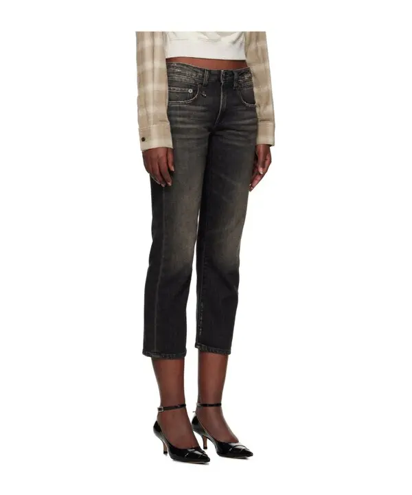 R13 Distressed Straight-leg Jeans - Black