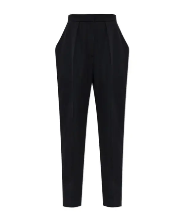 Balmain High Waisted Pleat Detailed Tailored Trousers