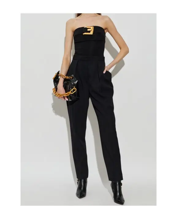 Balmain High Waisted Pleat Detailed Tailored Trousers
